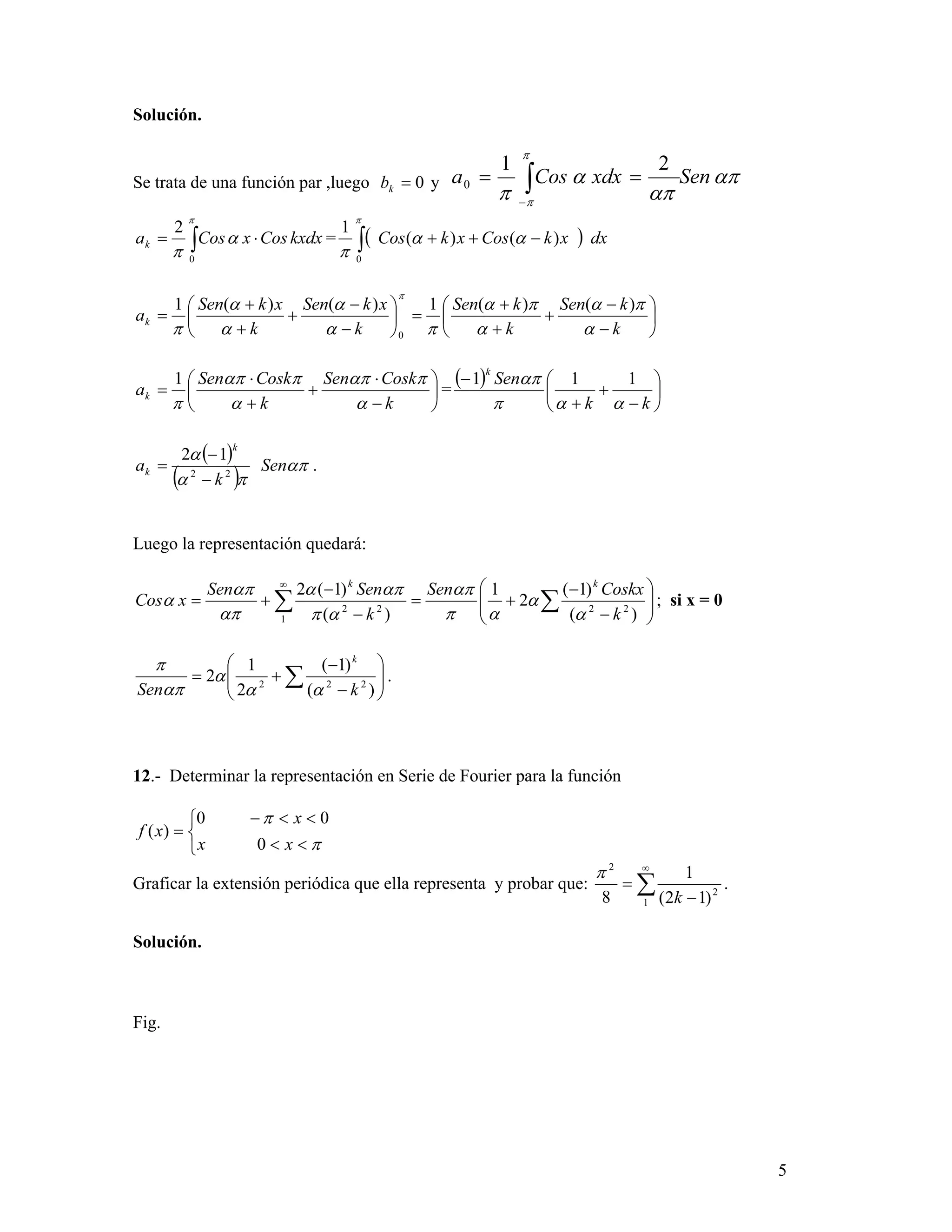 Series de fourier 22 Ejercicios Resueltos | PDF