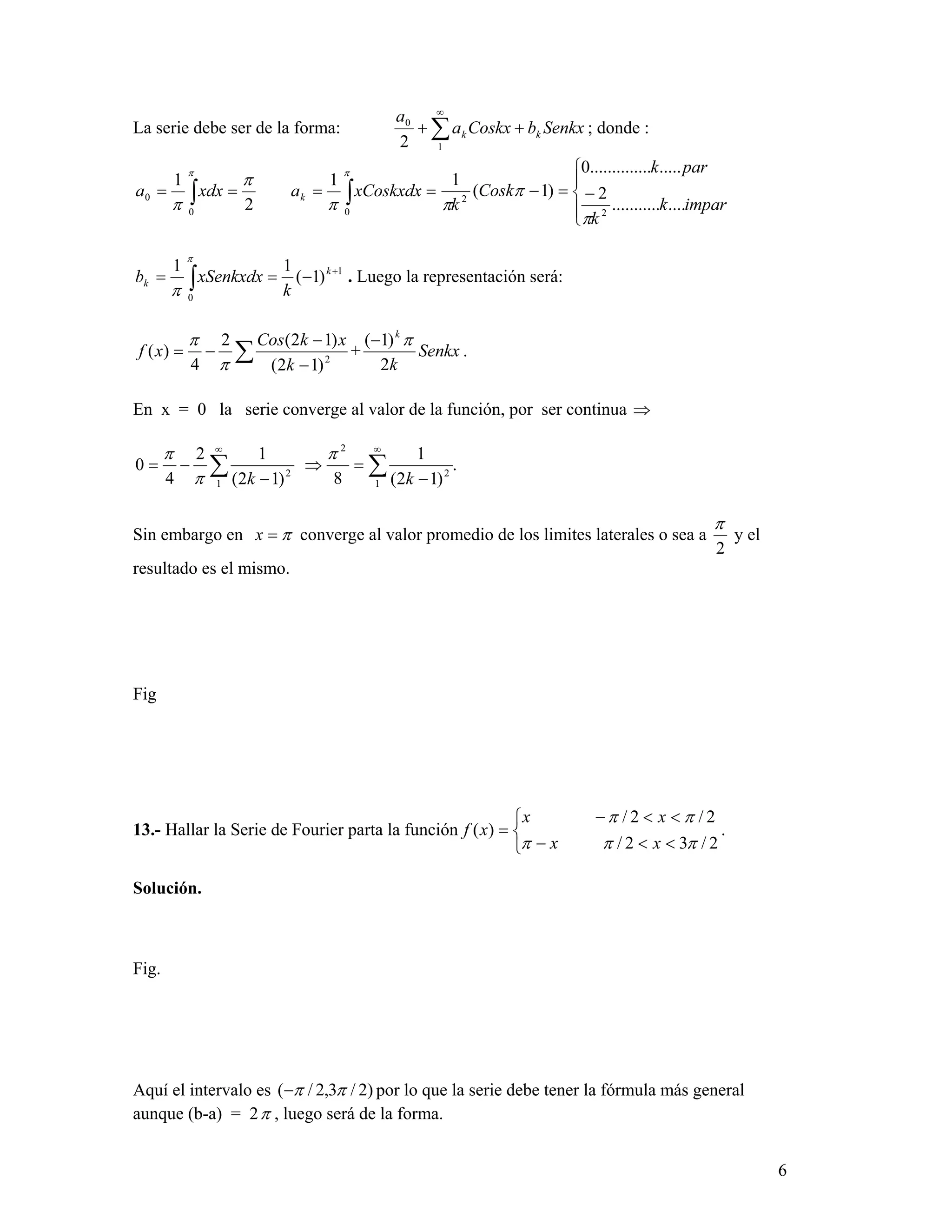 Series de fourier 22 Ejercicios Resueltos | PDF