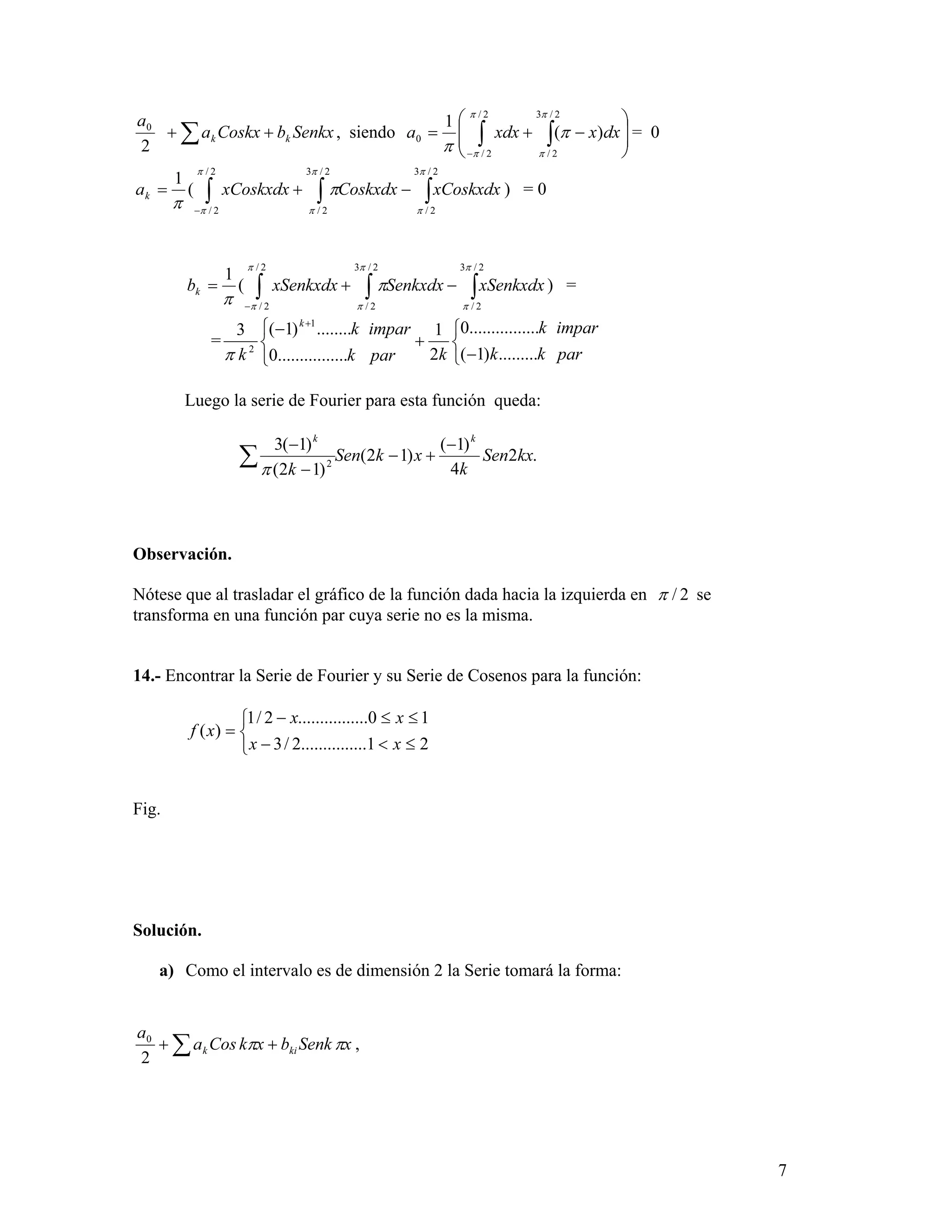 Series de fourier 22 Ejercicios Resueltos | PDF