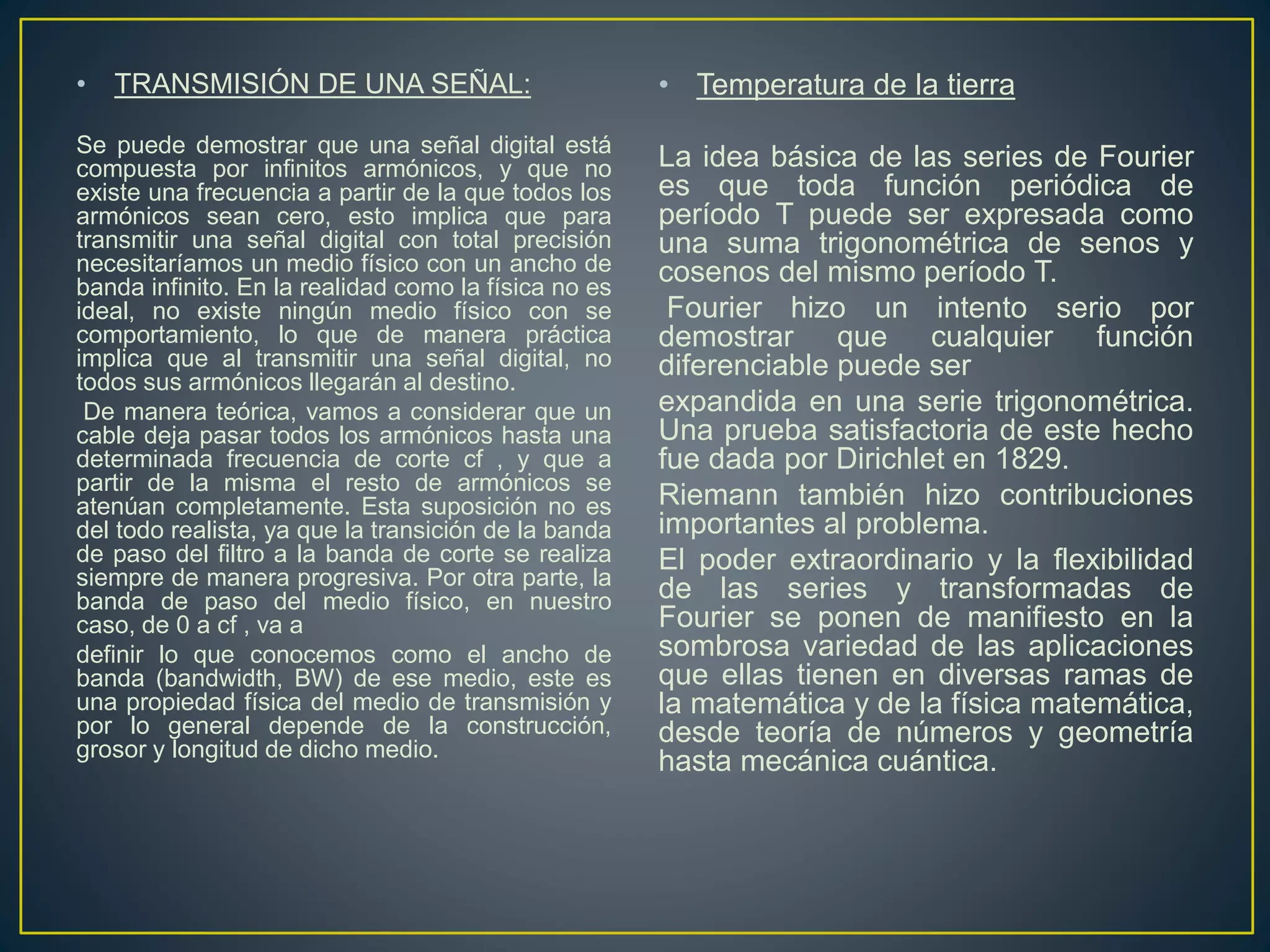 Series de fourier en el área de la ingenieria | PPT
