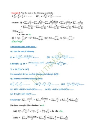 Series expansion of exponential and logarithmic functions | DOCX