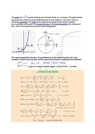 Series expansion of exponential and logarithmic functions | DOCX