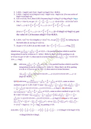 Series expansion of exponential and logarithmic functions | DOCX