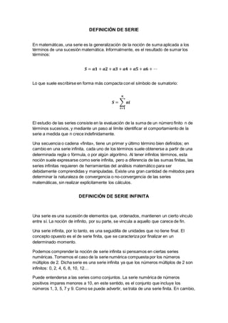 Series infinitas | DOCX