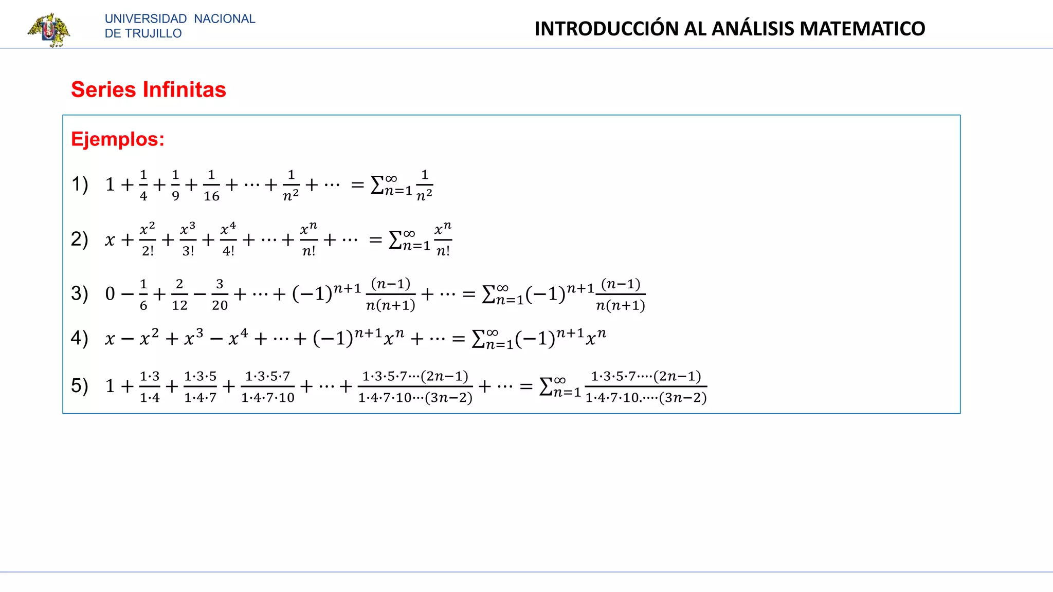 SERIES INFINITAS y CRITERIOS DE CONVERGENCIA.pptx