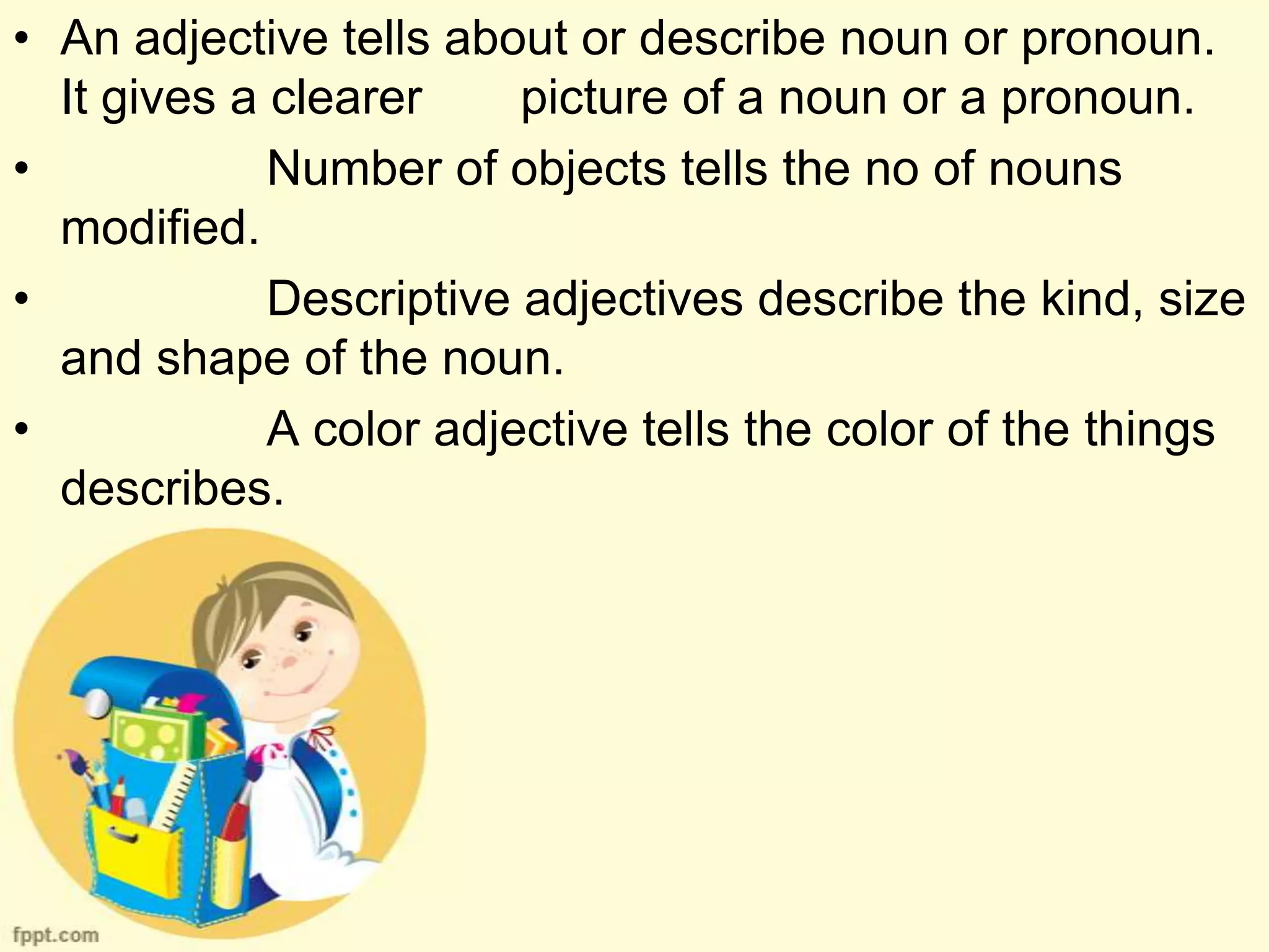 Series of adjectives | PPTX