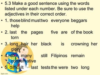 Series of adjectives | PPTX