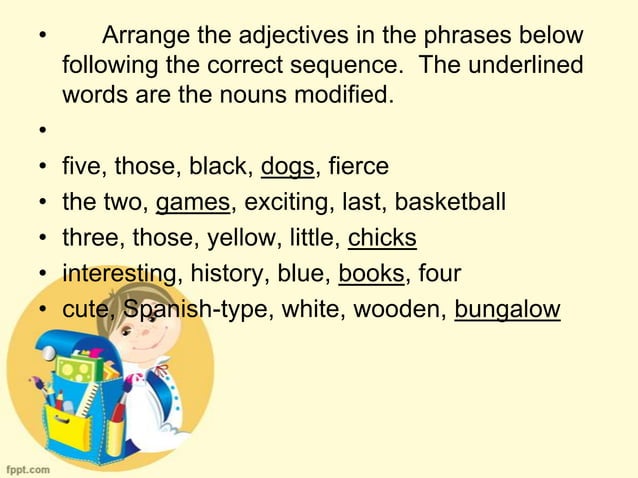 Series of adjectives | PPTX