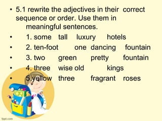 Series of adjectives | PPTX