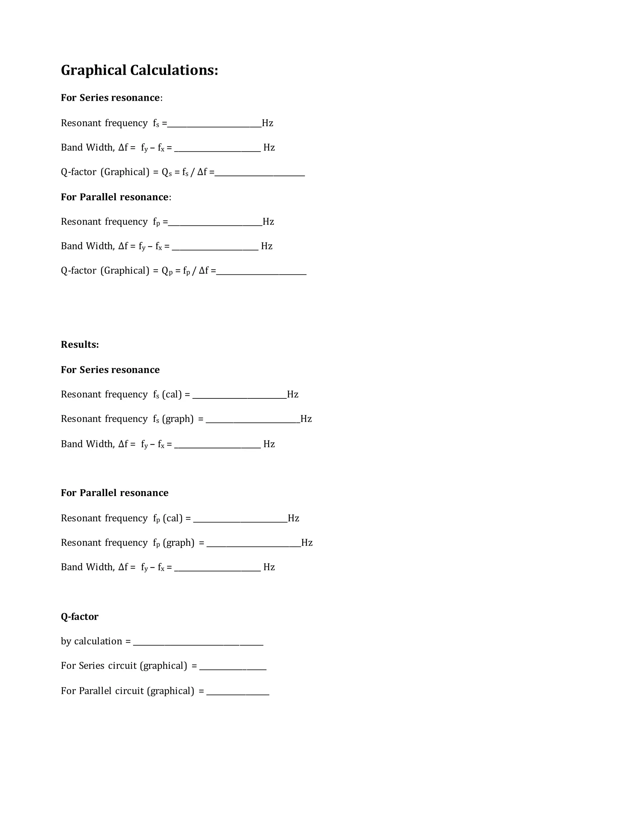 Series parallel resonance circuit | DOCX