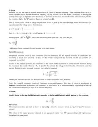Series parallel resonance circuit | DOCX