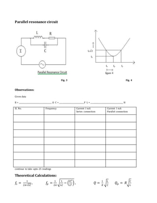 Series parallel resonance circuit | DOCX