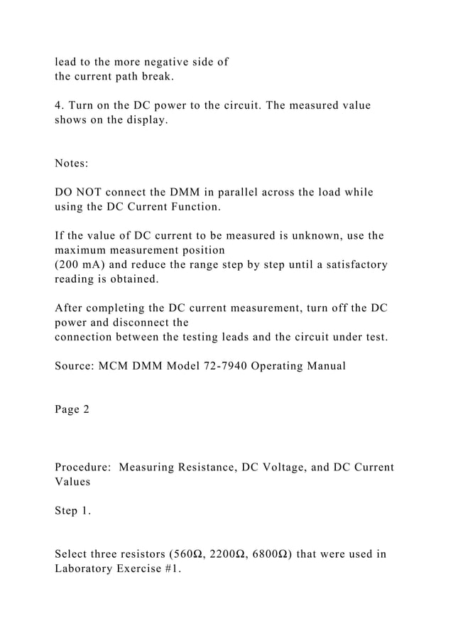 Series Resistive Circuits .docx | Computer Networking | Computing