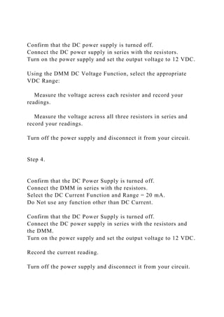Series Resistive Circuits .docx | Computer Networking | Computing