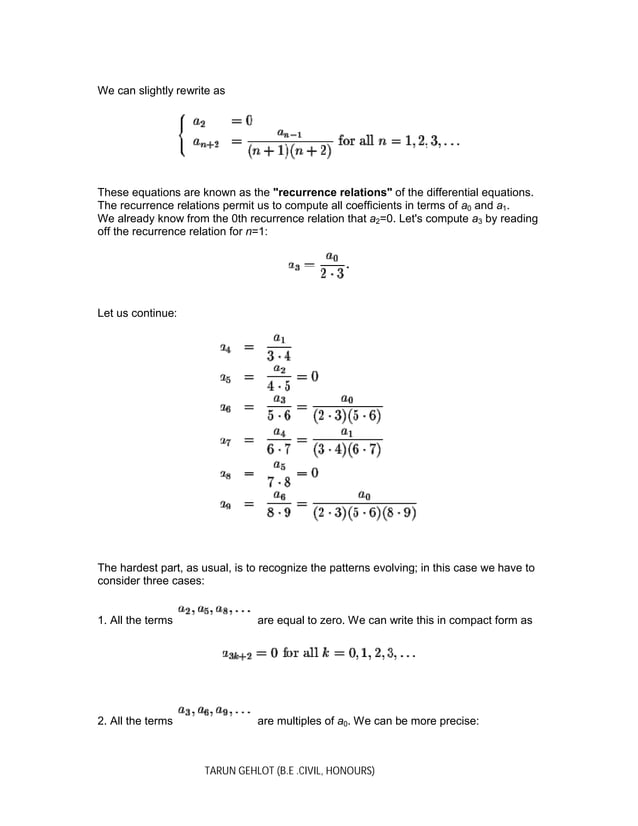 Series solutions airy's equation | PDF