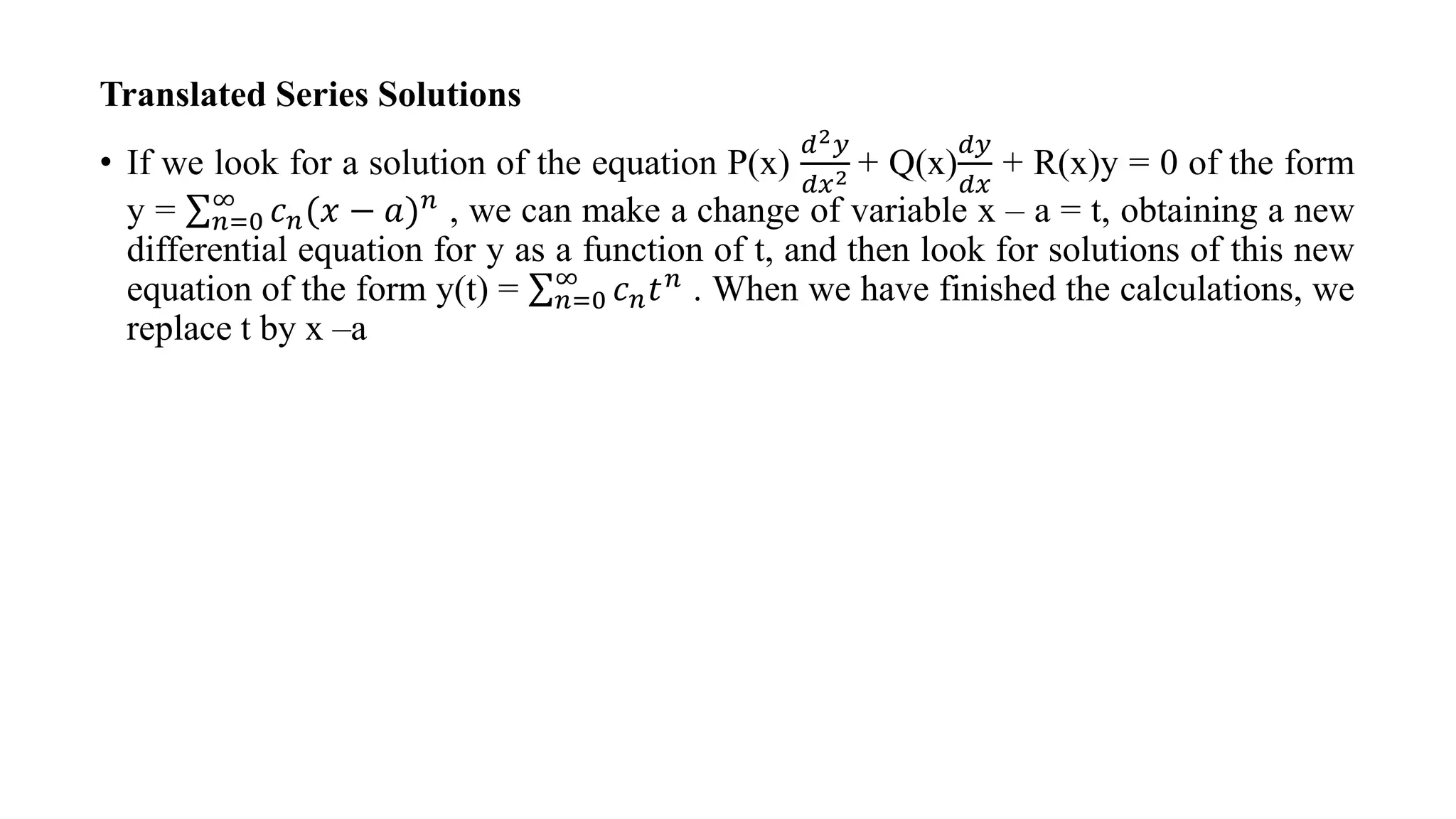 Series solutions at ordinary point and regular singular point | PPTX