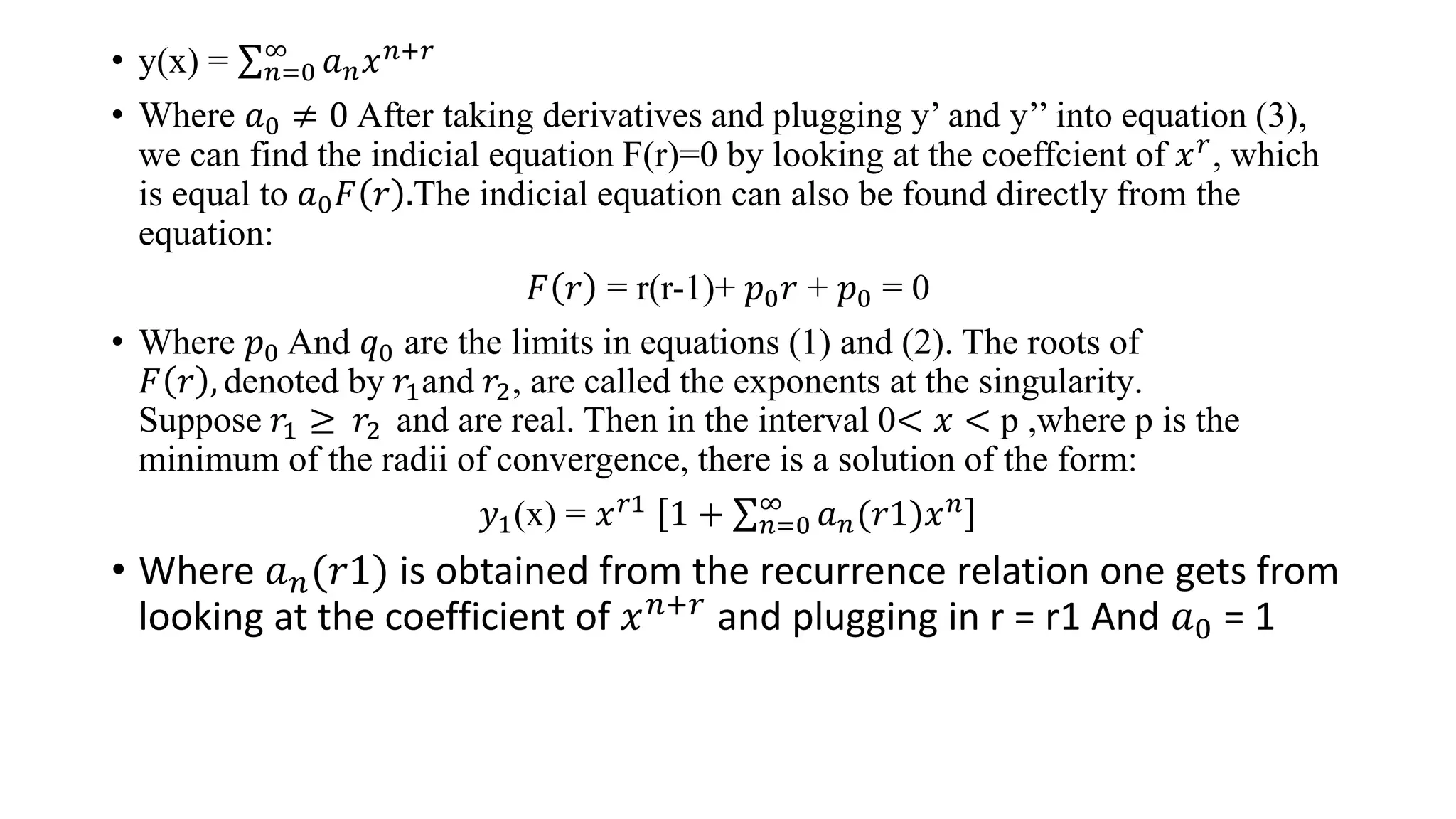 Series solutions at ordinary point and regular singular point | PPTX