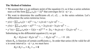 Series solutions at ordinary point and regular singular point | PPTX