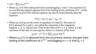 Series solutions at ordinary point and regular singular point | PPTX