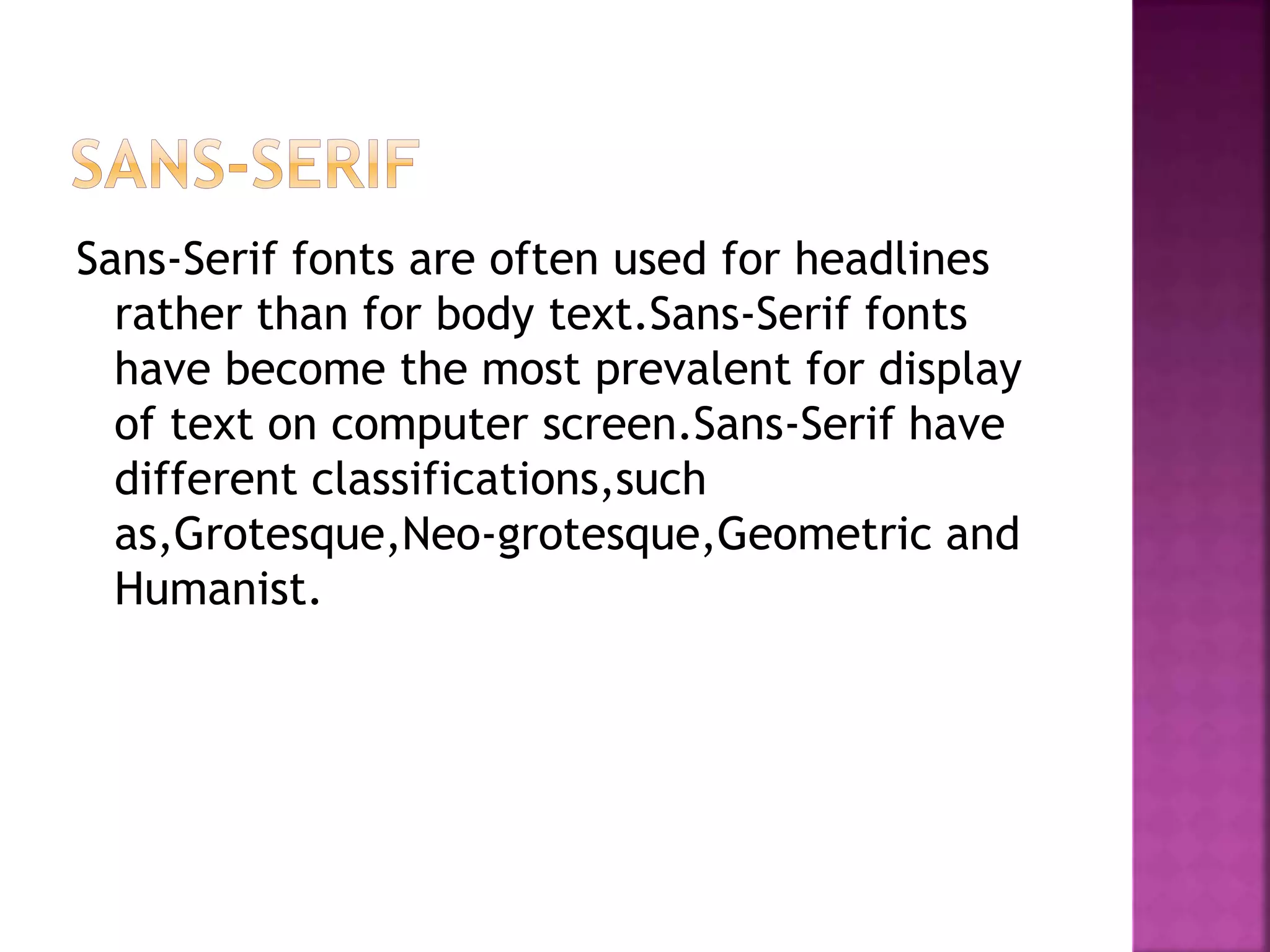 Serif and sans serif | PPTX