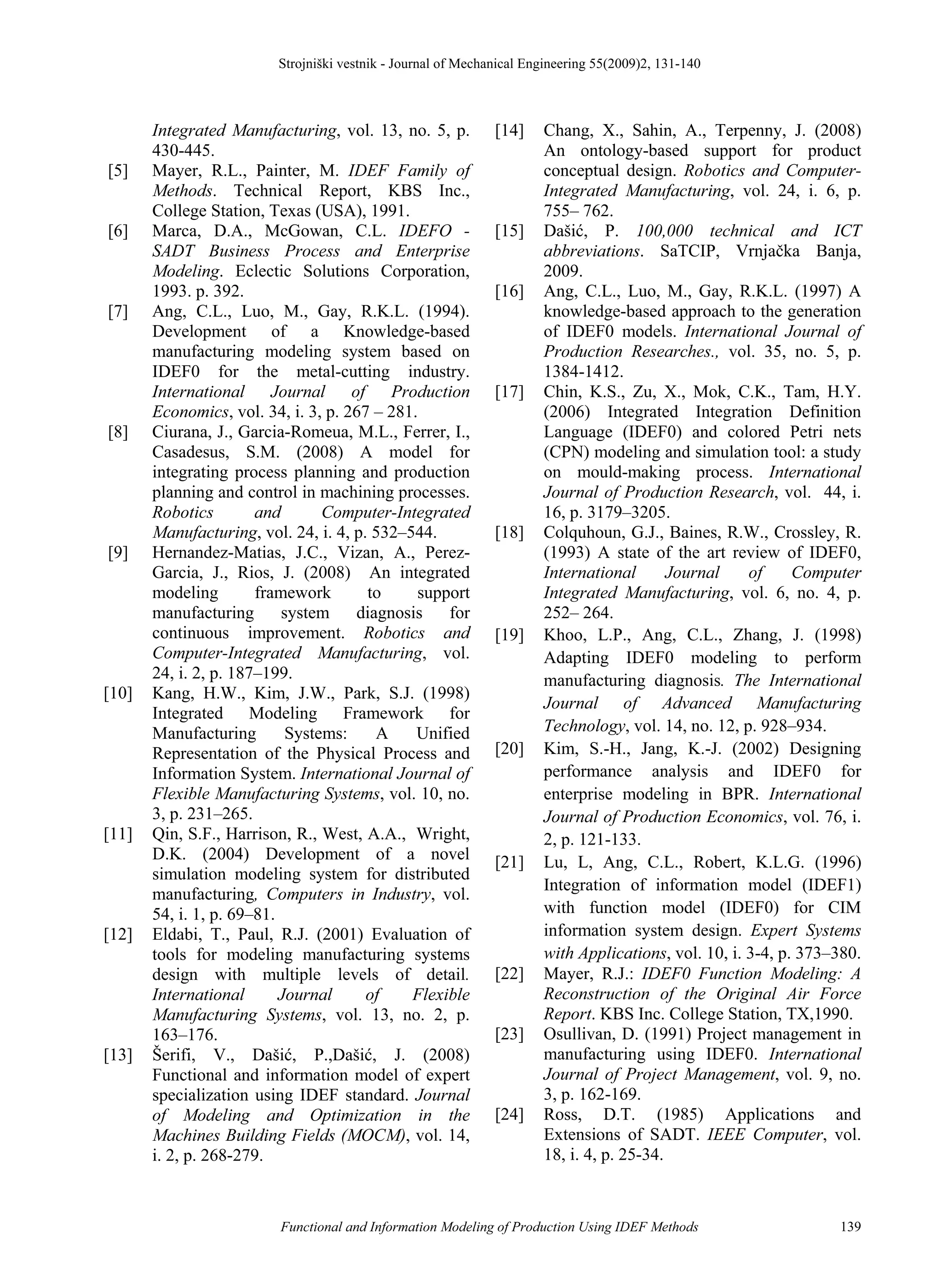 Functional and Information Modeling of Production Using IDEF Methods | PDF