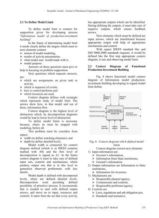 Functional and Information Modeling of Production Using IDEF Methods | PDF