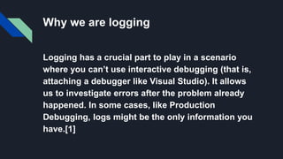 Logging, Serilog, Structured Logging, Seq | PPT