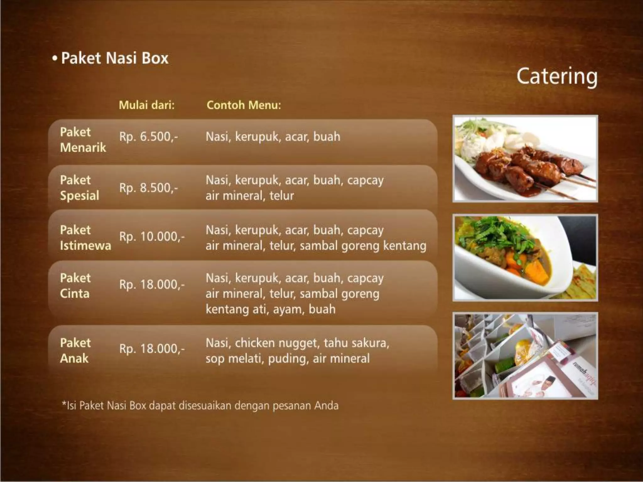 Seri Mengenal Rumah Aqiqah : Menu Paket Nasi Box | PDF