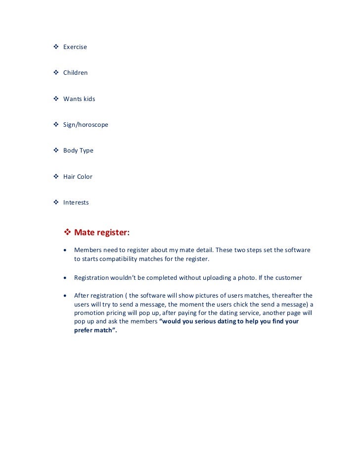 Seriousdatings.com updating proposal