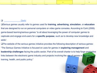 Serious games intro | PPTX