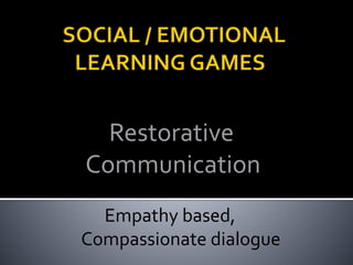 Social & Emotional Dialogue Games provide Resilience and Stress ...