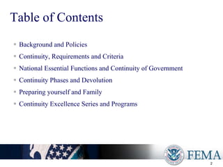 How FEMA Prepares Leaders for Continuity in Face of Terrorism | PPTX