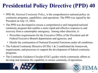 How FEMA Prepares Leaders for Continuity in Face of Terrorism | PPTX