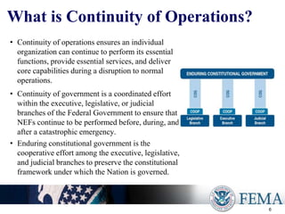 How FEMA Prepares Leaders for Continuity in Face of Terrorism | PPTX