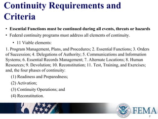 How FEMA Prepares Leaders for Continuity in Face of Terrorism | PPTX