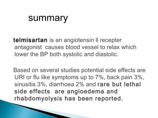Telmisartan induced Serious side effect | PPT