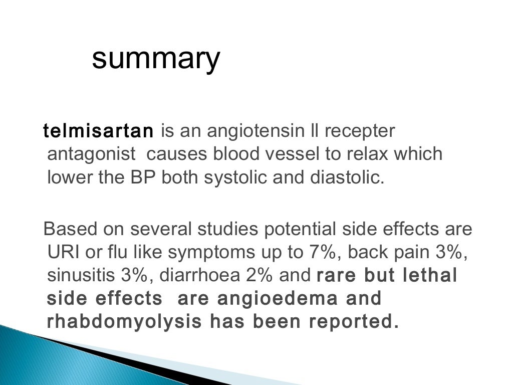 Telmisartan induced Serious side effect