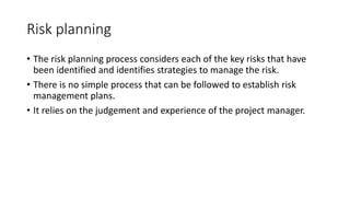 Software Engineering Topic: Risk Management | PPTX