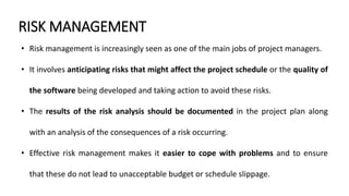 Software Engineering Topic: Risk Management | PPTX