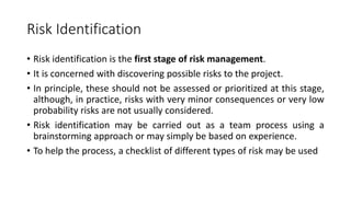 Software Engineering Topic: Risk Management | PPTX