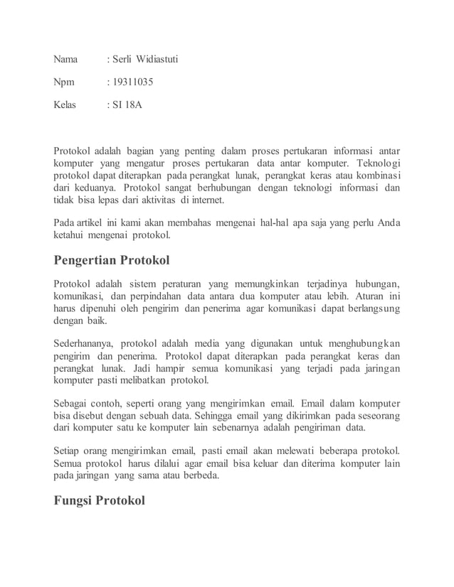 Serli widiastuti 19311035 si18_a | PDF