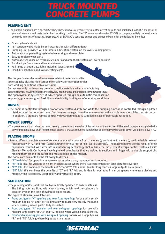 Sermac concrete pump_product_brochure | PDF