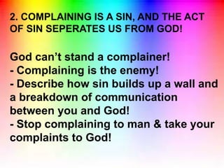 THE SIN OF COMPLAINING Sermon | PPTX