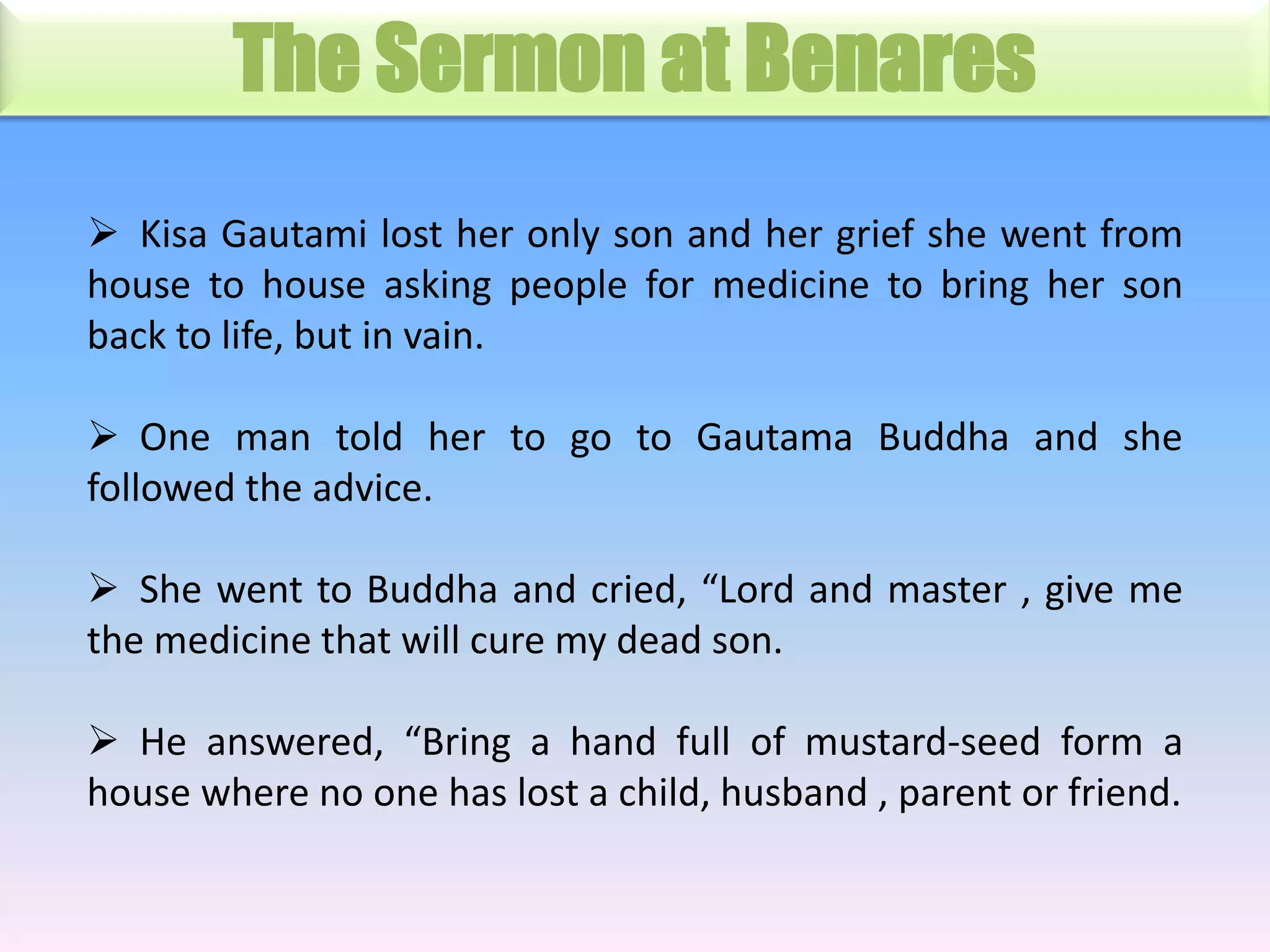 Sermon at benares | PPTX
