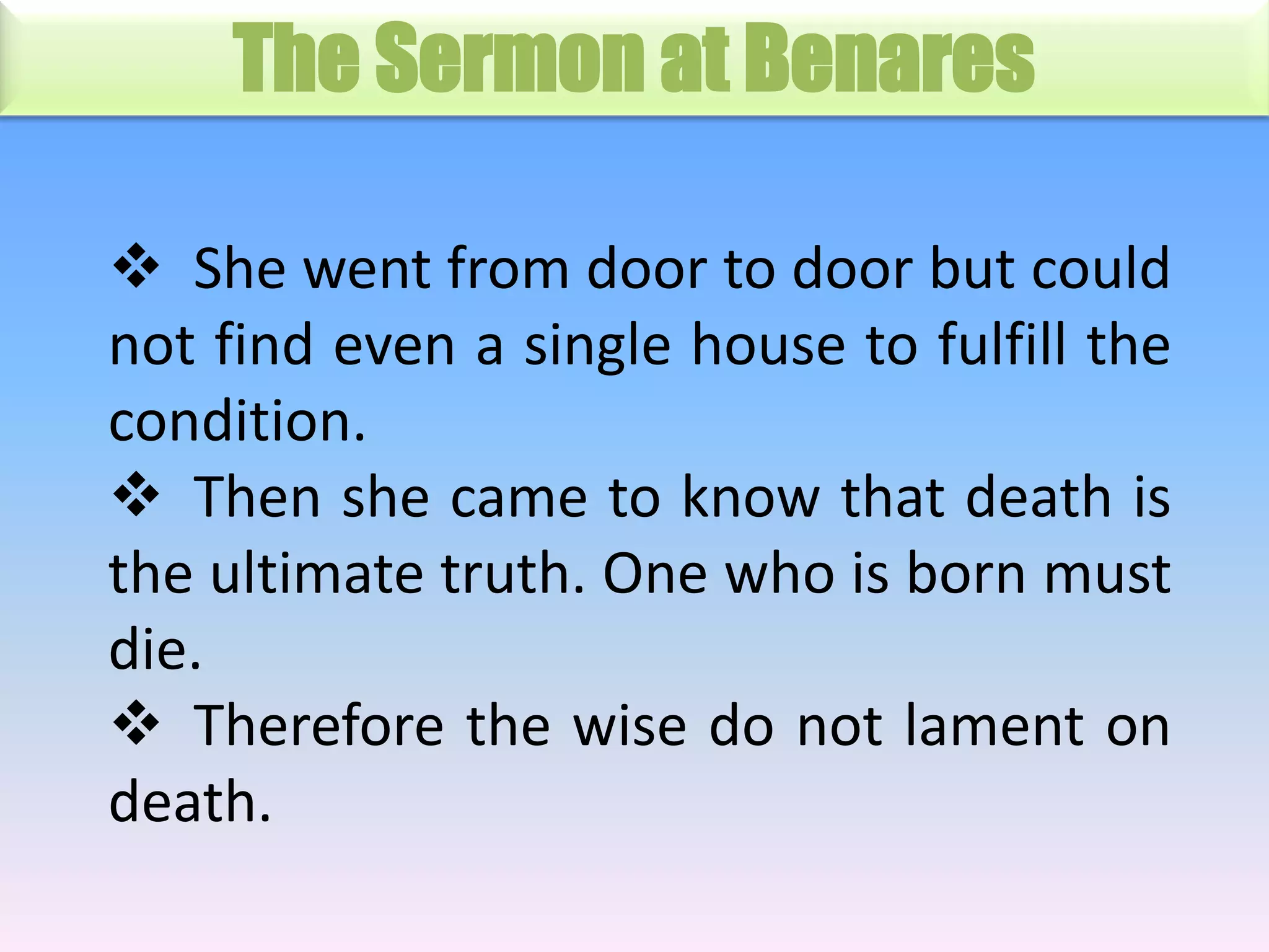 Sermon at benares | PPTX