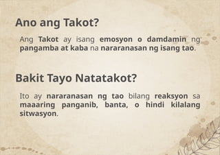 Sermon (Tungkol sa Takot, Paano ba maibsan ang takot na nadarama?)) | PPTX