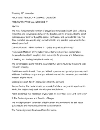 HOLY TRINITY CHURCH EMBAKASI GARRISON PRAYER | DOCX