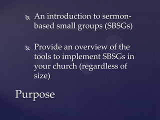 Sermon-Based Small Groups | PPTX