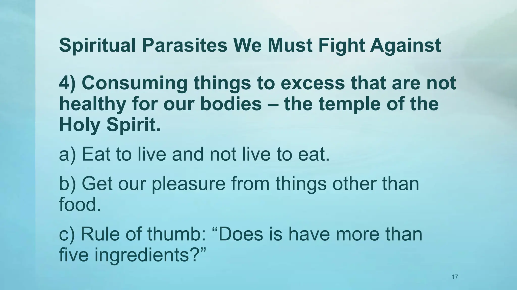 Sermon -- Getting Rid of Spiritual Parasites | PPTX