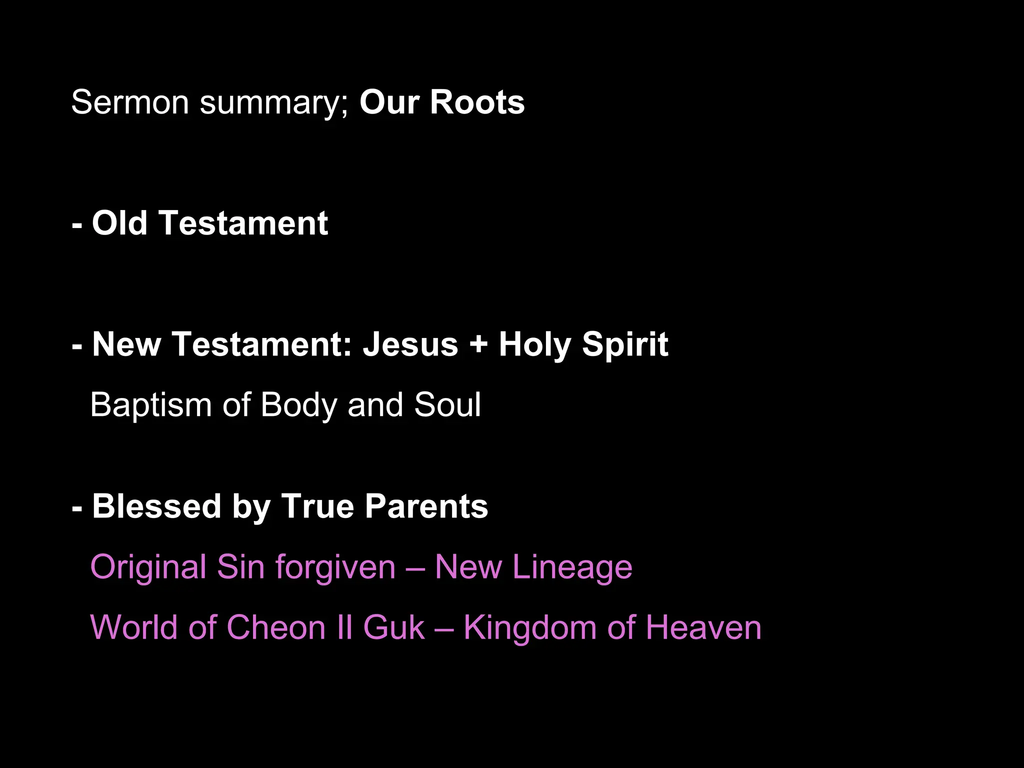 Sermon - Our Roots- how religions have their roots in history | PPT